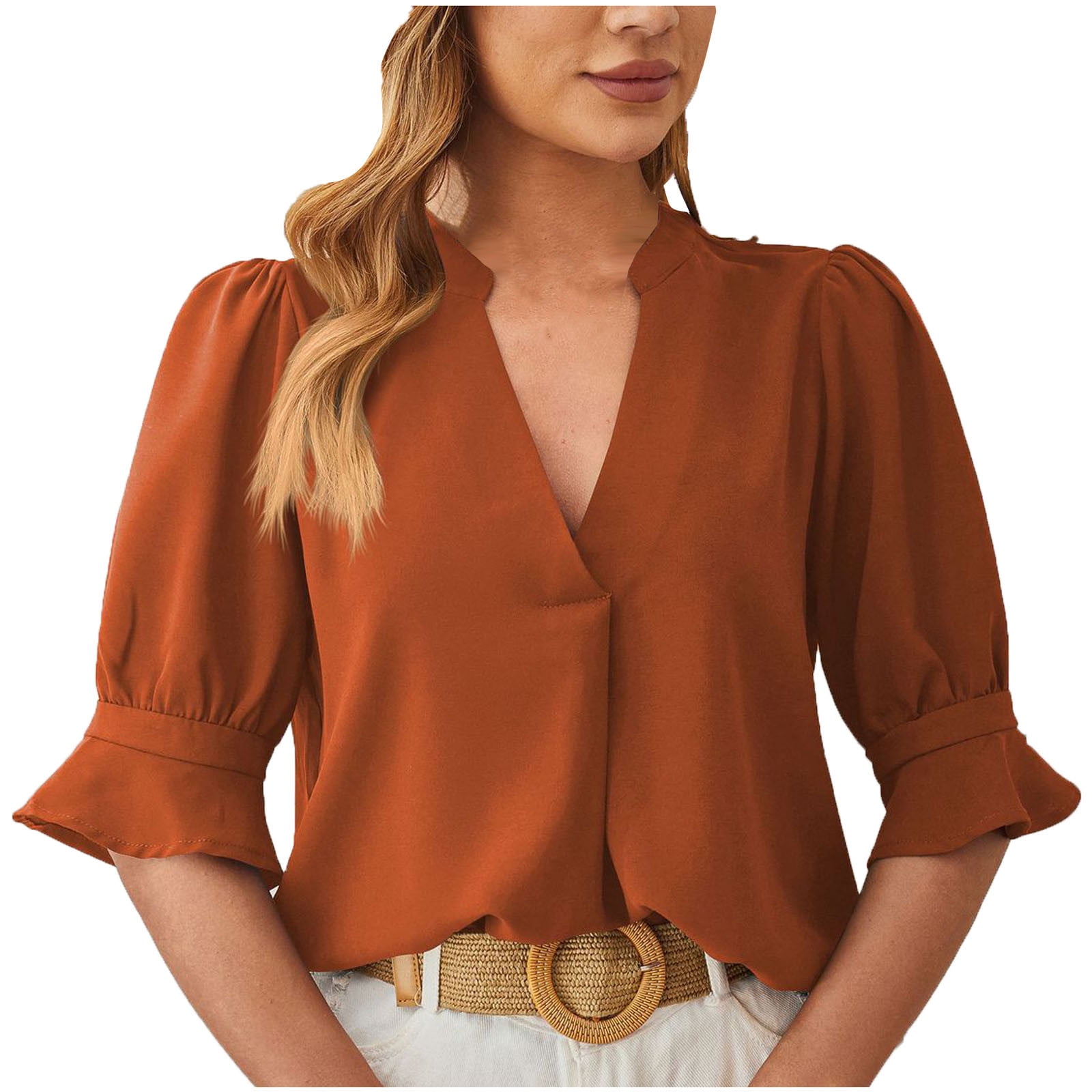 Click here for Posijego Womens Business Casual Blouses Bell Short... prices