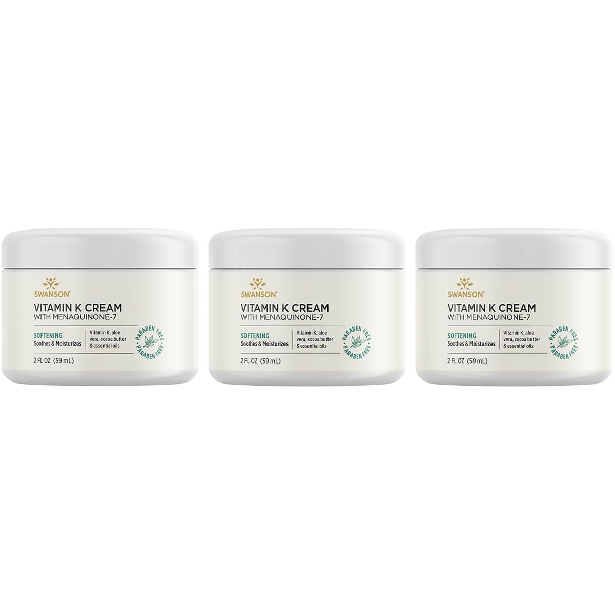 Swanson Vitamin K Cream with Menaquinone-7 2 fl oz Cream 3 Pack ...