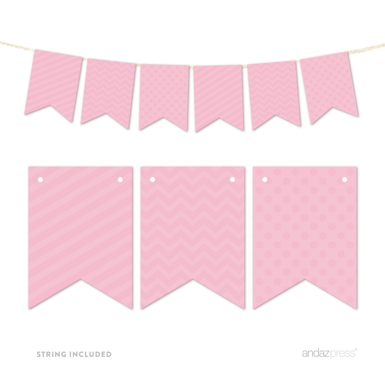 Blush Pink Hanging Pennant Banner Party Garland Decor - Walmart.com