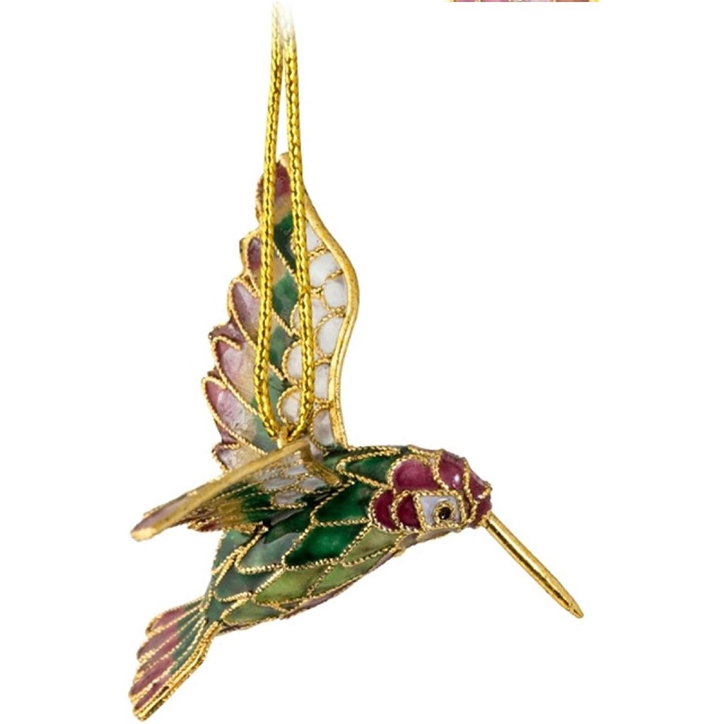 Cloisonne Articulated Hummingbird Ornament , Enamel on Copper (D ...