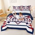 Castle Fairy Baseball Print Queen Comforter Set 3 Pieces, Geometric ...