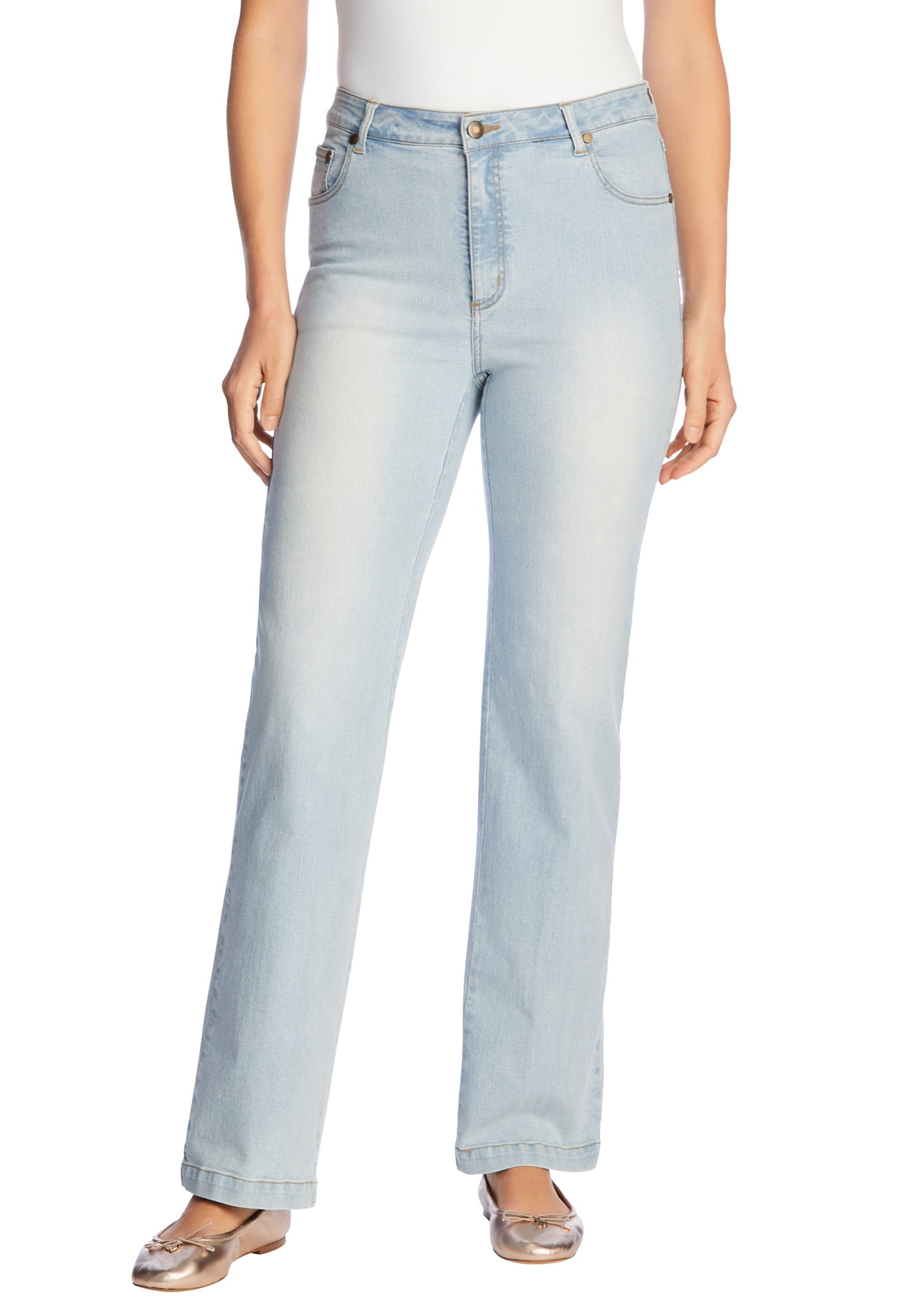 Woman Within - Woman Within Women's Plus Size Wide Leg Stretch Jean ...