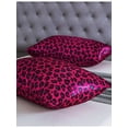 2pcs Red Leopard Print Pillow Cases, Soft Smooth Comfy Silky Like Satin ...