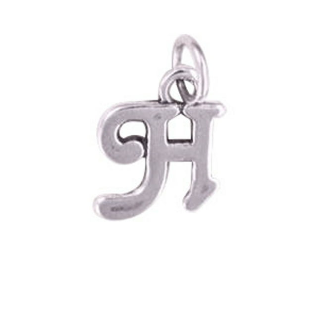 Sterling Silver 7" 4.5mm Charm Bracelet With Attached Scrolled Letter H ...