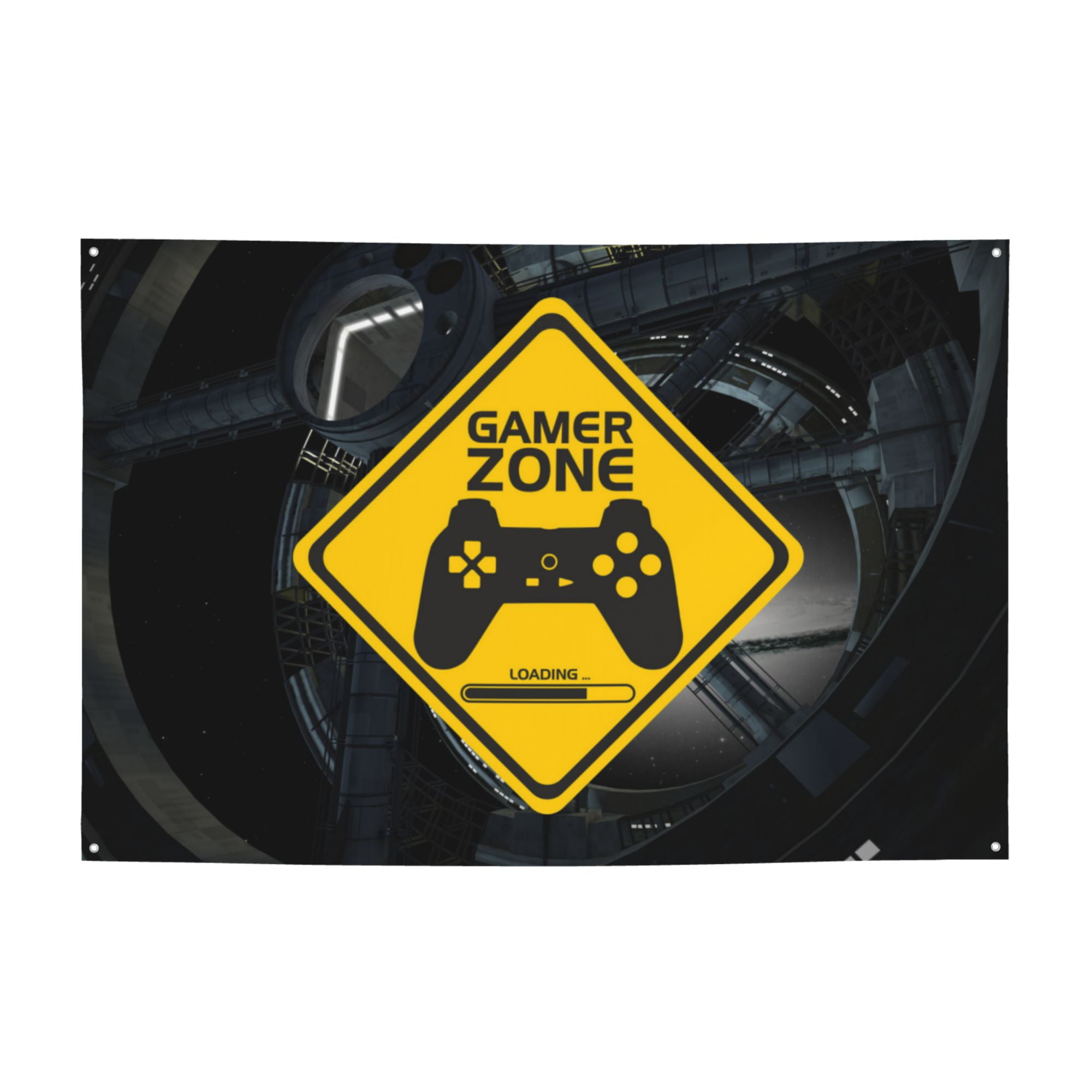 DouZhe Gamer Zone Warning Sign Banner, Gaming Signal Hanging Banners ...