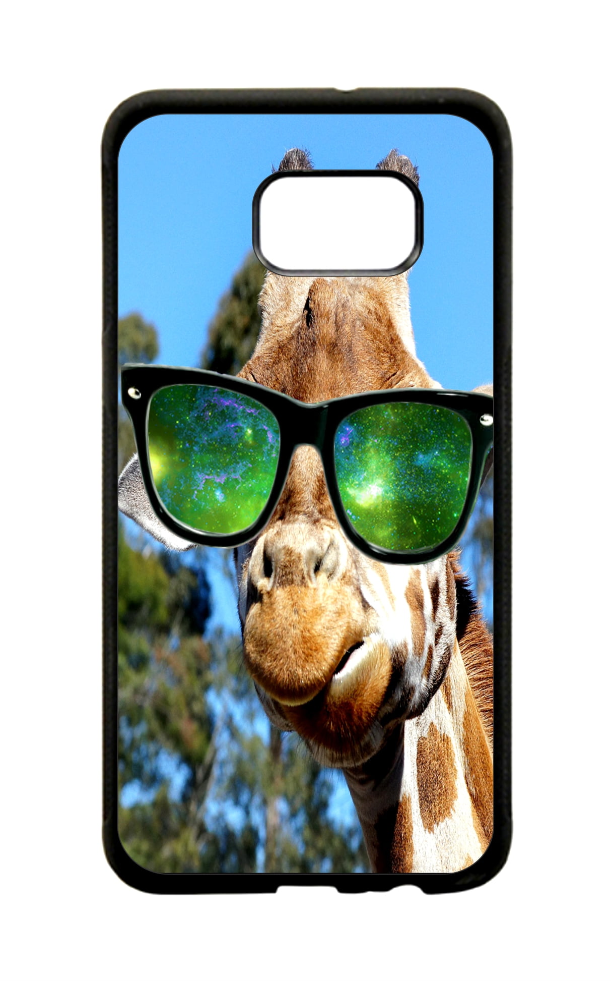 Giraffe in Galactic Glasses Design Black Rubber Thin Case Cover for the ...
