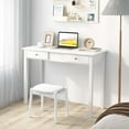 Costway 2-In-1 Vanity Table with Flip-Top Mirror 2 Drawers 9-Slot ...