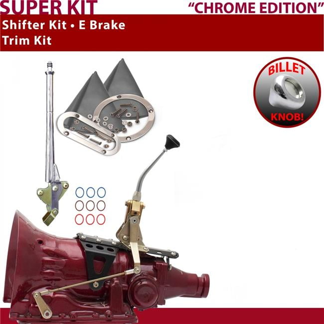 American Shifter 700R4 Shifter Kit Chrome 8 in. E Brake Trim Kit for ...