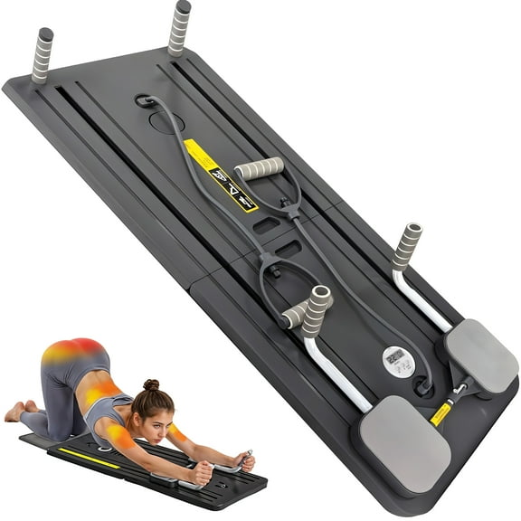 Pilates Board for Home Workout, Foldable Pilates Reformer Set for Women ...