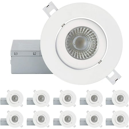 4 Inch 10 Pack Ultra-Thin Adjustable Eyeball Gimbal LED Recessed ...