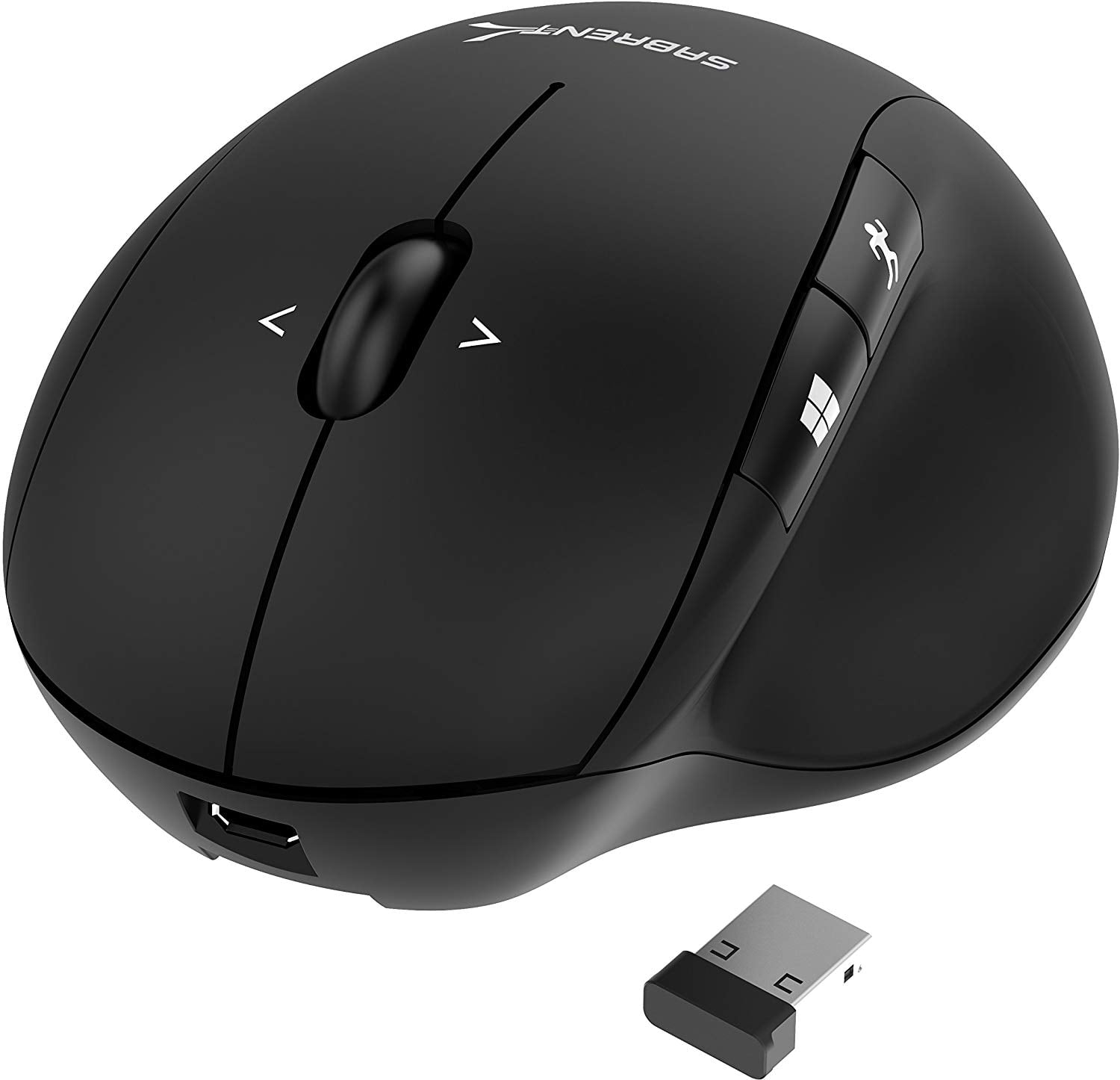SABRENT Rechargeable Ergonomic 2.4GHz Wireless Mouse with 4D Function ...