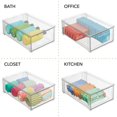 mDesign Plastic Stackable Kitchen Storage Organizer with Drawer - 4 ...