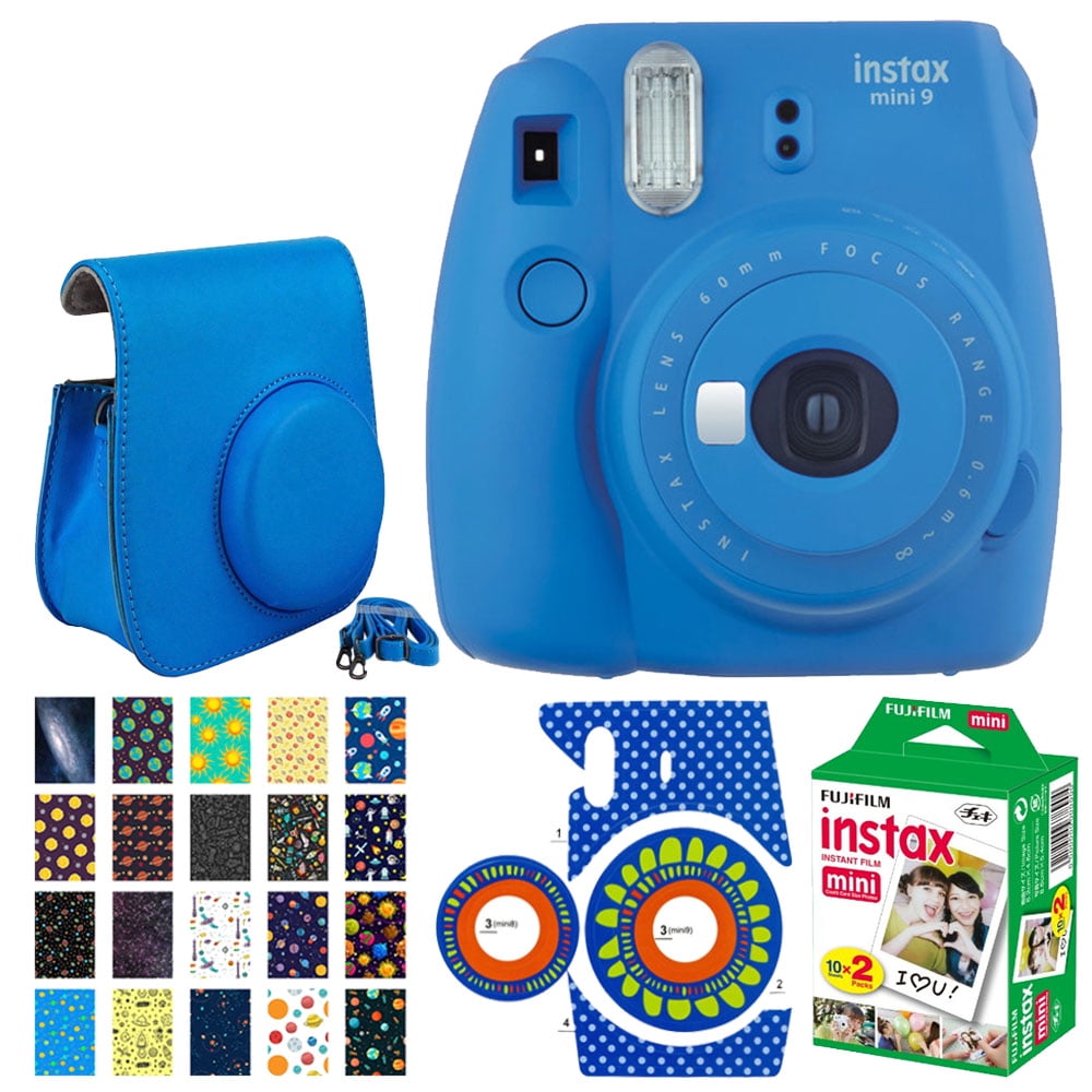 Fujifilm Instax Mini 9 Cobalt Blue Instant Camera + Film + Accessories ...