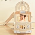 Swing Set Freestanding Bus Toy Frame with Slide and Basketball Hoop ...