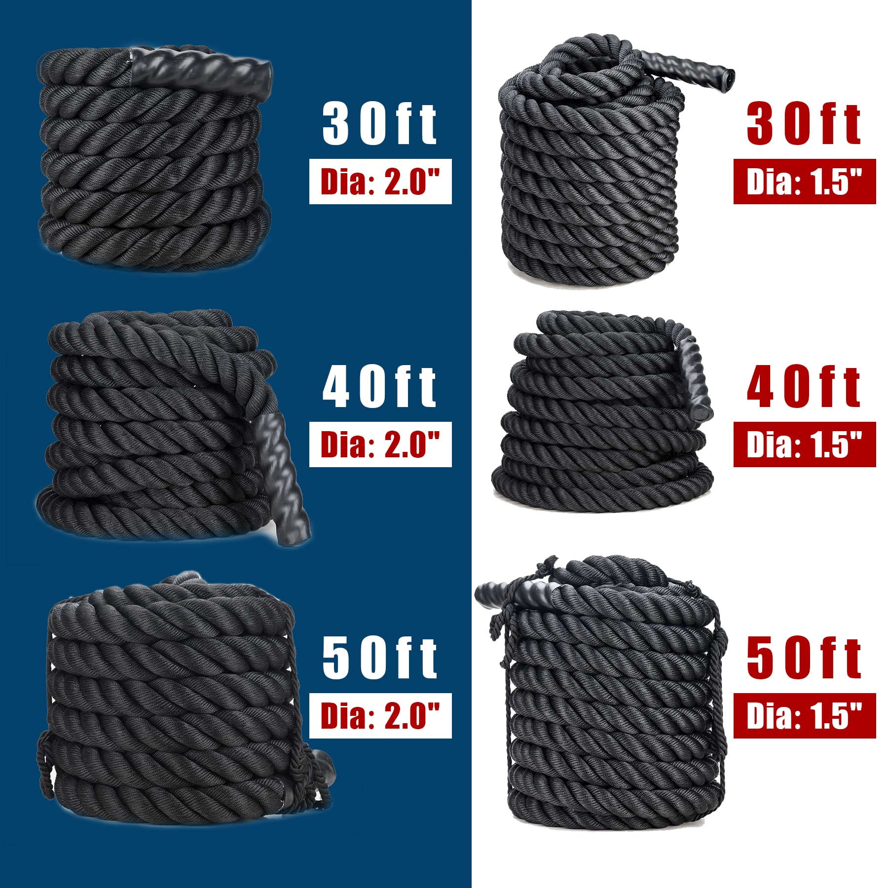 Black Battle Crossfit Training Undulation Fitness Rope Exercise Ropes ...