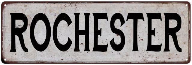 ROCHESTER Vintage Look Rustic Metal 6x18 Sign City State 106180041247 ...