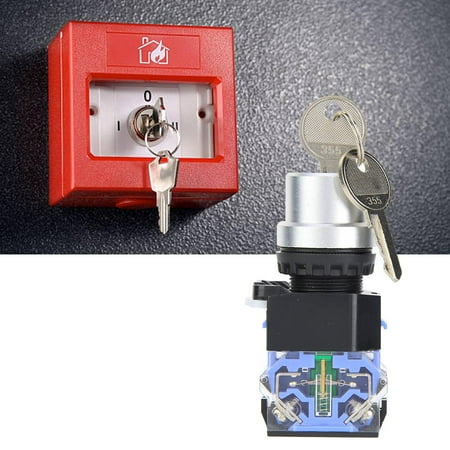 Loewten 22mm Key Switch,Key Switch,10Pcs BEM38-20Y/31 3 Position 2 ...