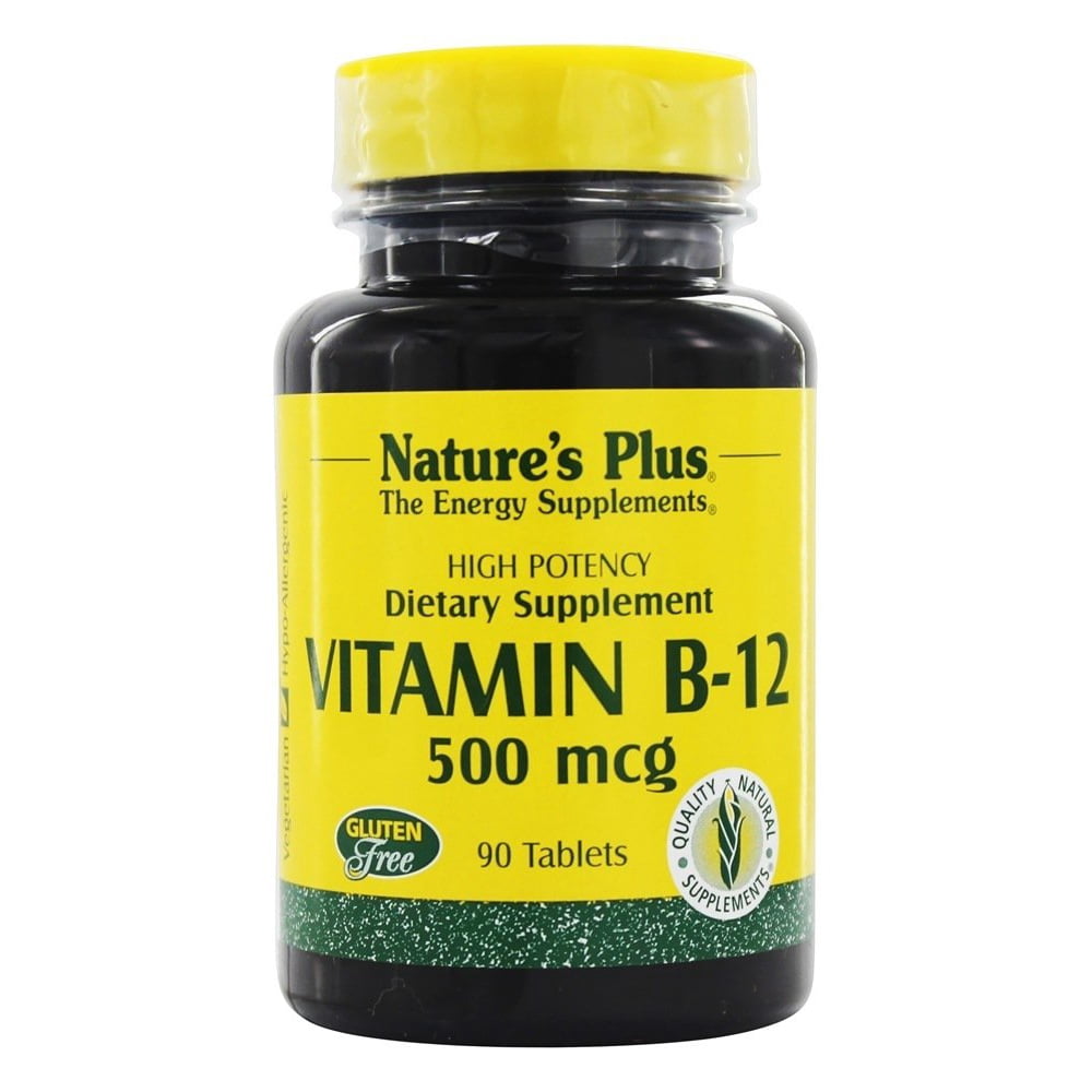 Nature's Plus - Vitamin B12 500 mcg. - 90 Tablets - Walmart.com ...