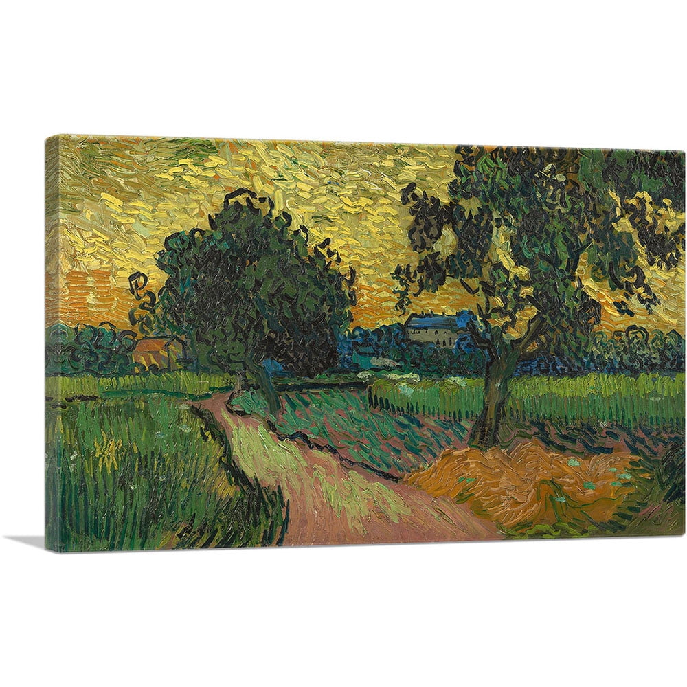 ARTCANVAS Landscape at Twilight 1890 Canvas Art Print by Vincent Van ...