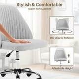 Colorful Linen Desk Chair, Comfy Thick Seat with Swivel Wheels, Armless ...
