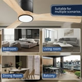 Wozzio 52 inch Ceiling Fan with Light and Remote, 3CCT Dimmable LED ...