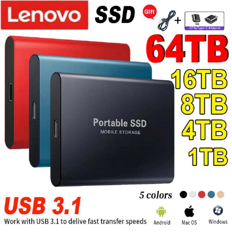 Lenovo-unidad de estado sólido SSD USB 3,1 de alta velocidad, disco ...