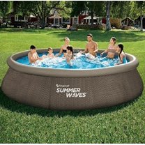 Summer Waves 18 ft Quick Set Above Ground Pool, Round, Blue, Ages 6 ...