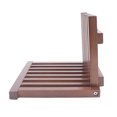 Miumaeov Compact Wall-Mounted Foldable Bathroom Bench, Walnut Wood ...