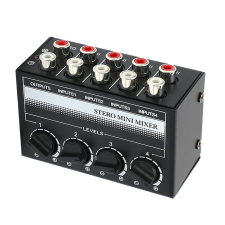 Stereo Mini Mixer, -12dB Gain 4 Channel Anti Interference Audio ...