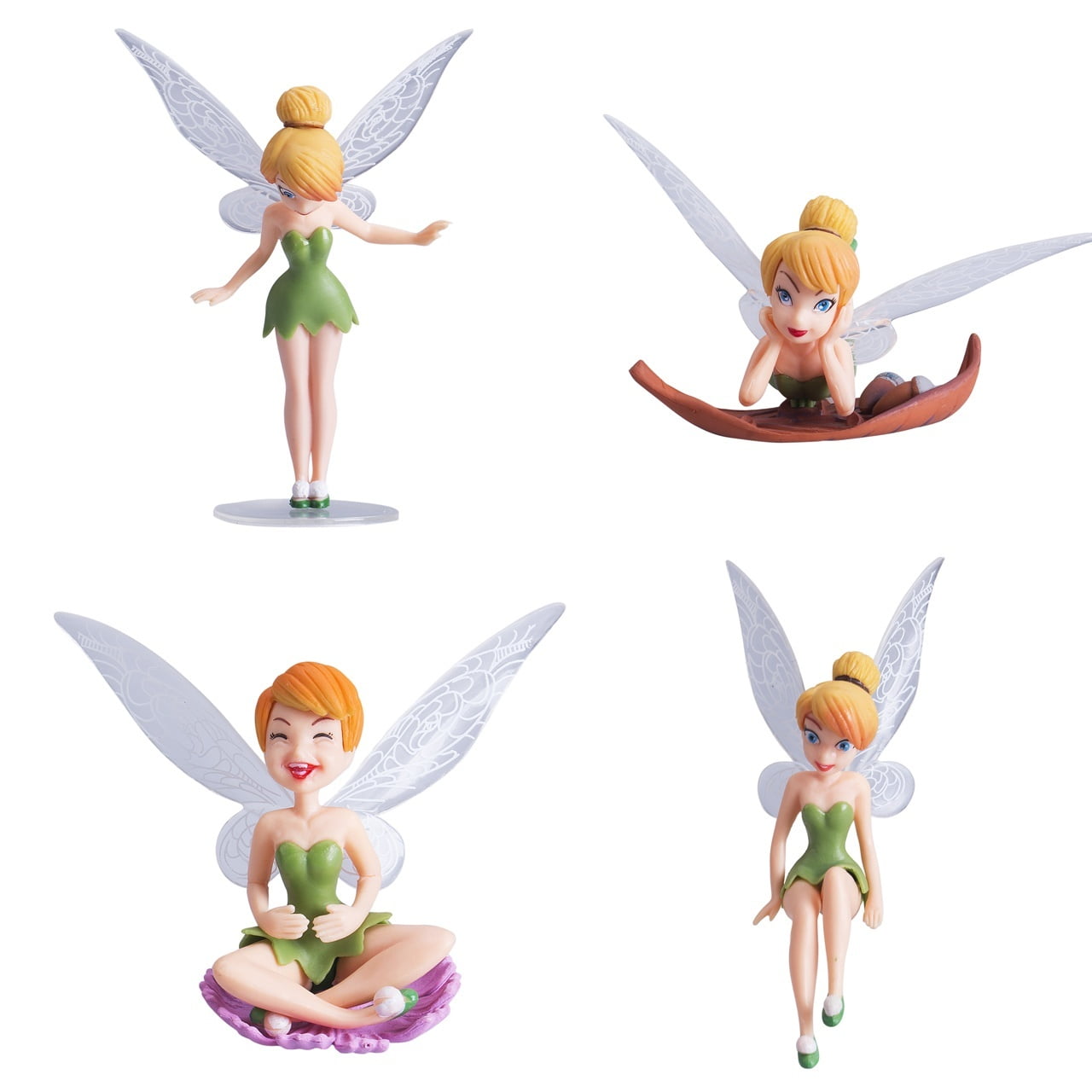 4pcs Tinkerbell Flower Fairies Pixie Miniature Figures Girls Dolls Set ...