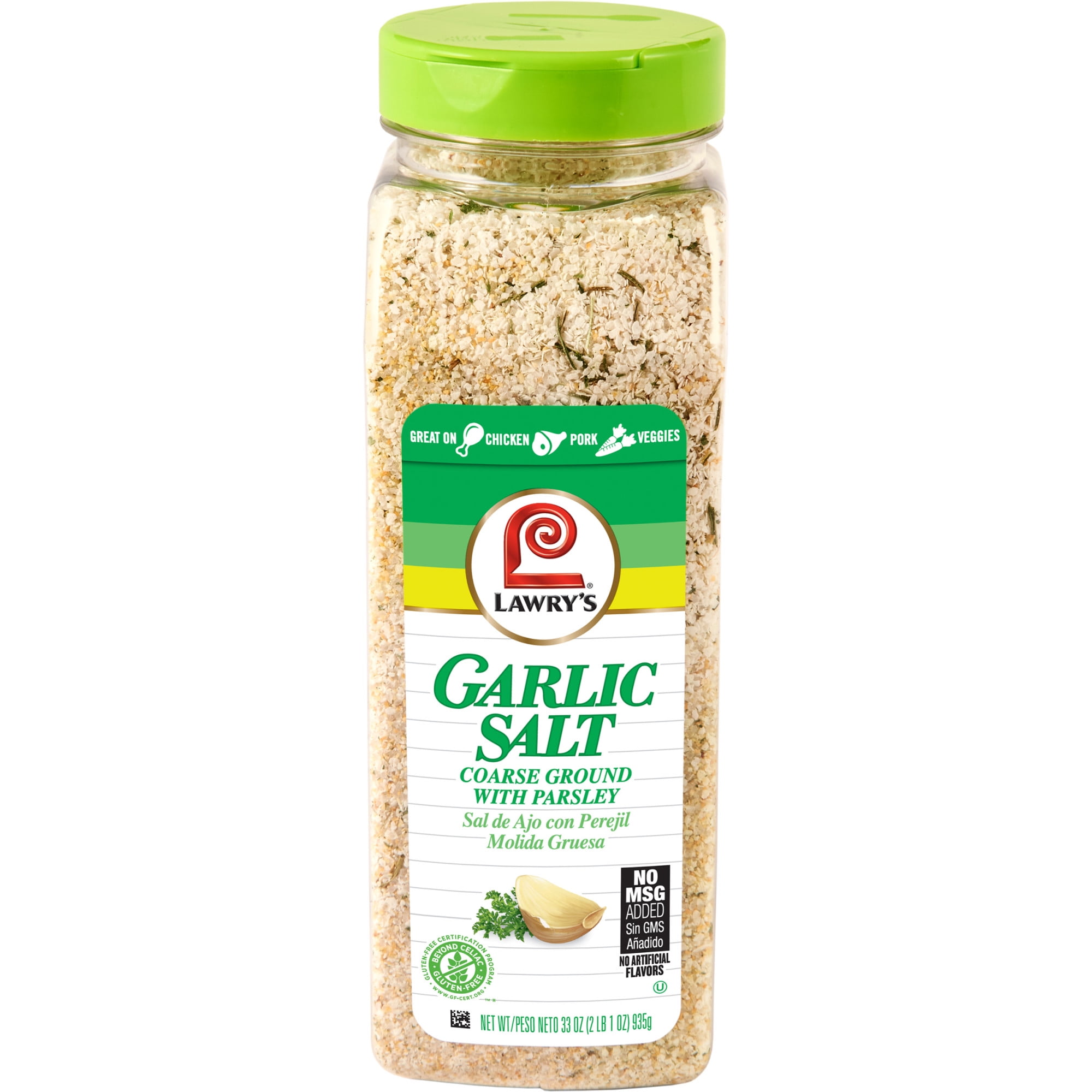 Lawry's Coarse Ground Garlic Salt With Parsley, 33 oz Mixed Spices ...