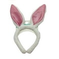 Way to Celebrate Easter Plush White Bunny Ear Headband, Unisex, Pink ...