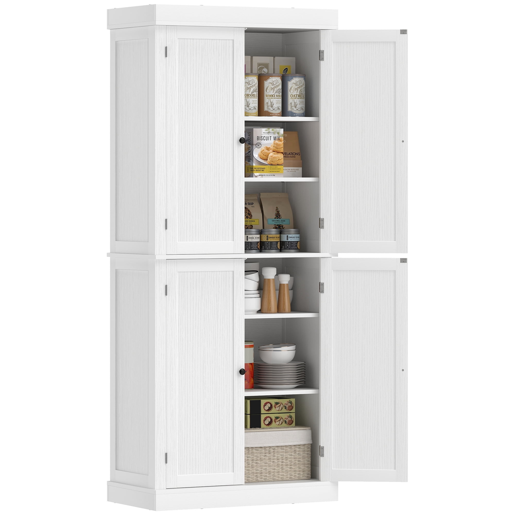 Click here for Homcom Freestanding 4 Door Kitchen Pantry Cabinet... prices