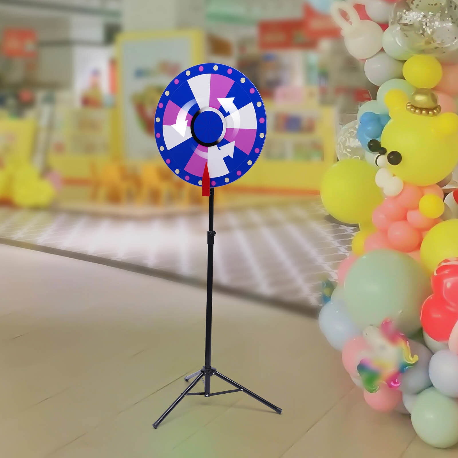 24" Raffle Wheel 100-180cm Adjustable Iron Stand Party Prize Spinning ...