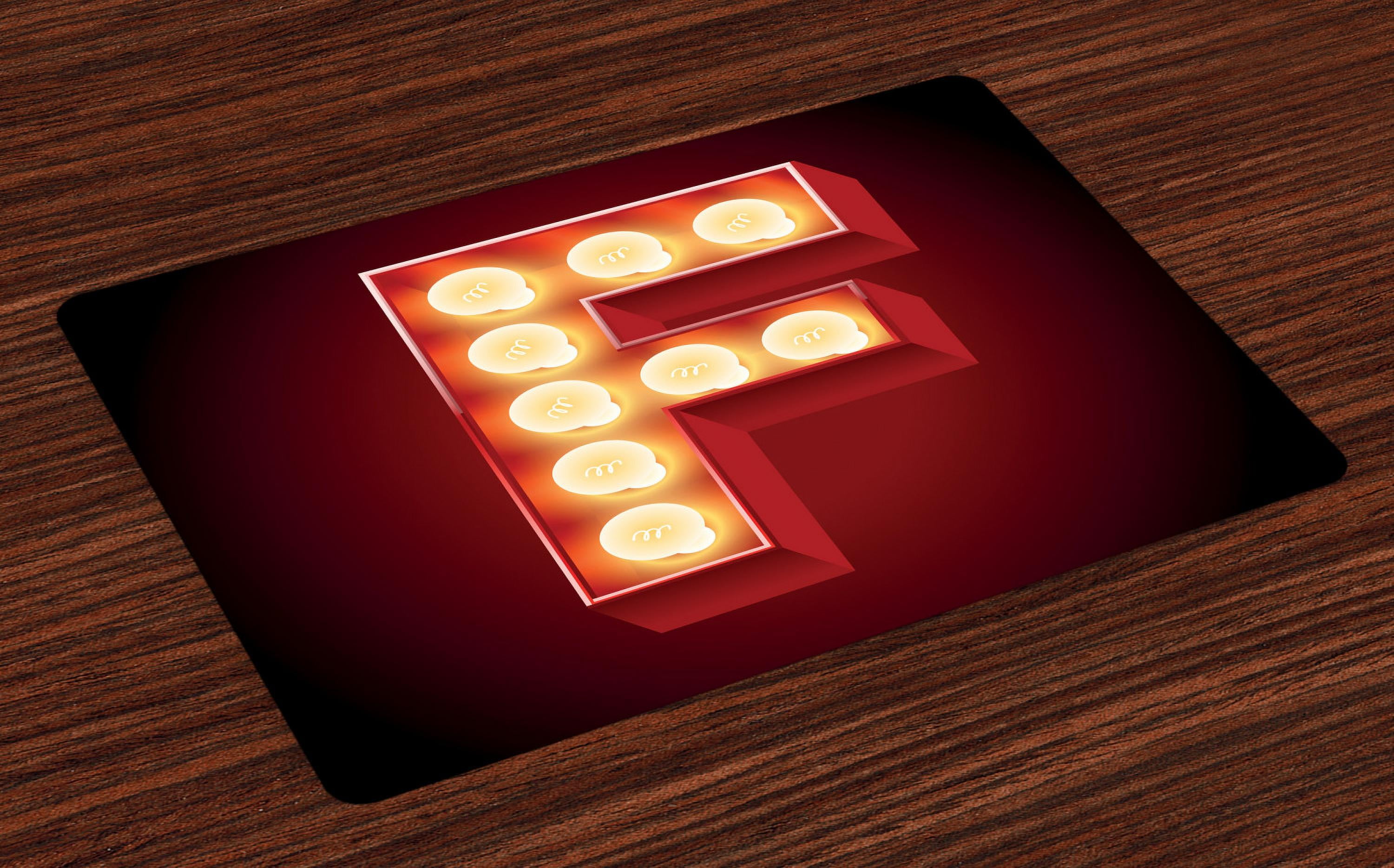 Ambesonne Letter F Place Mats Set of 4, Capital F Casino Disco ...