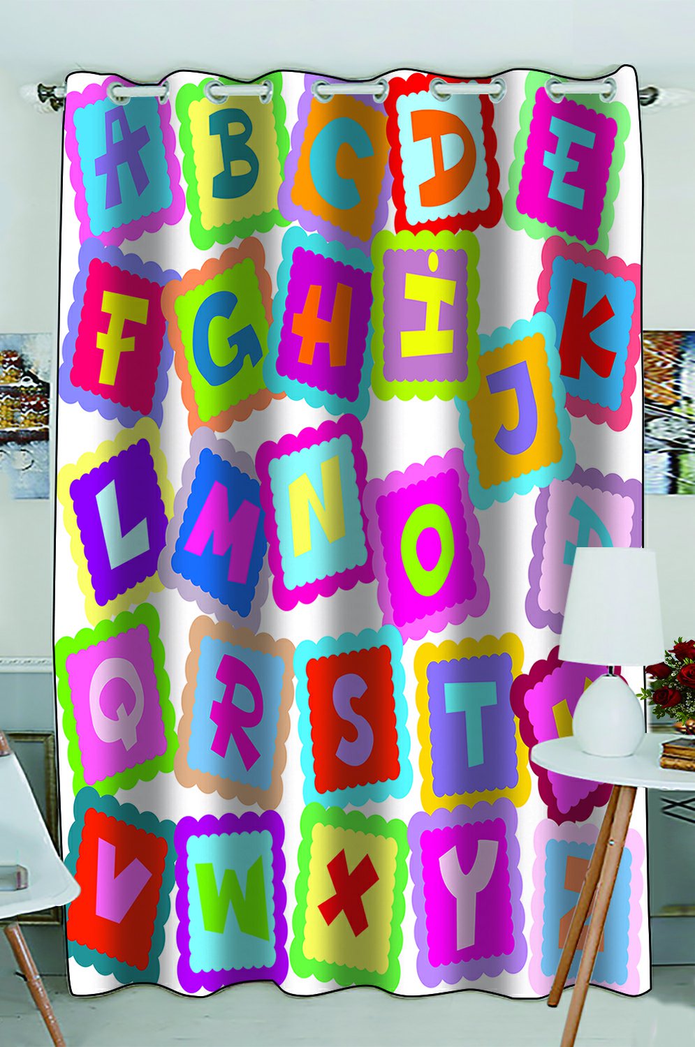 Phfzk Educational Window Curtain, Abc Alphabet Fun Learning Chart ...