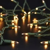 Holiday String Lights, 20 ft with 100 White Incandescent Bulbs for ...