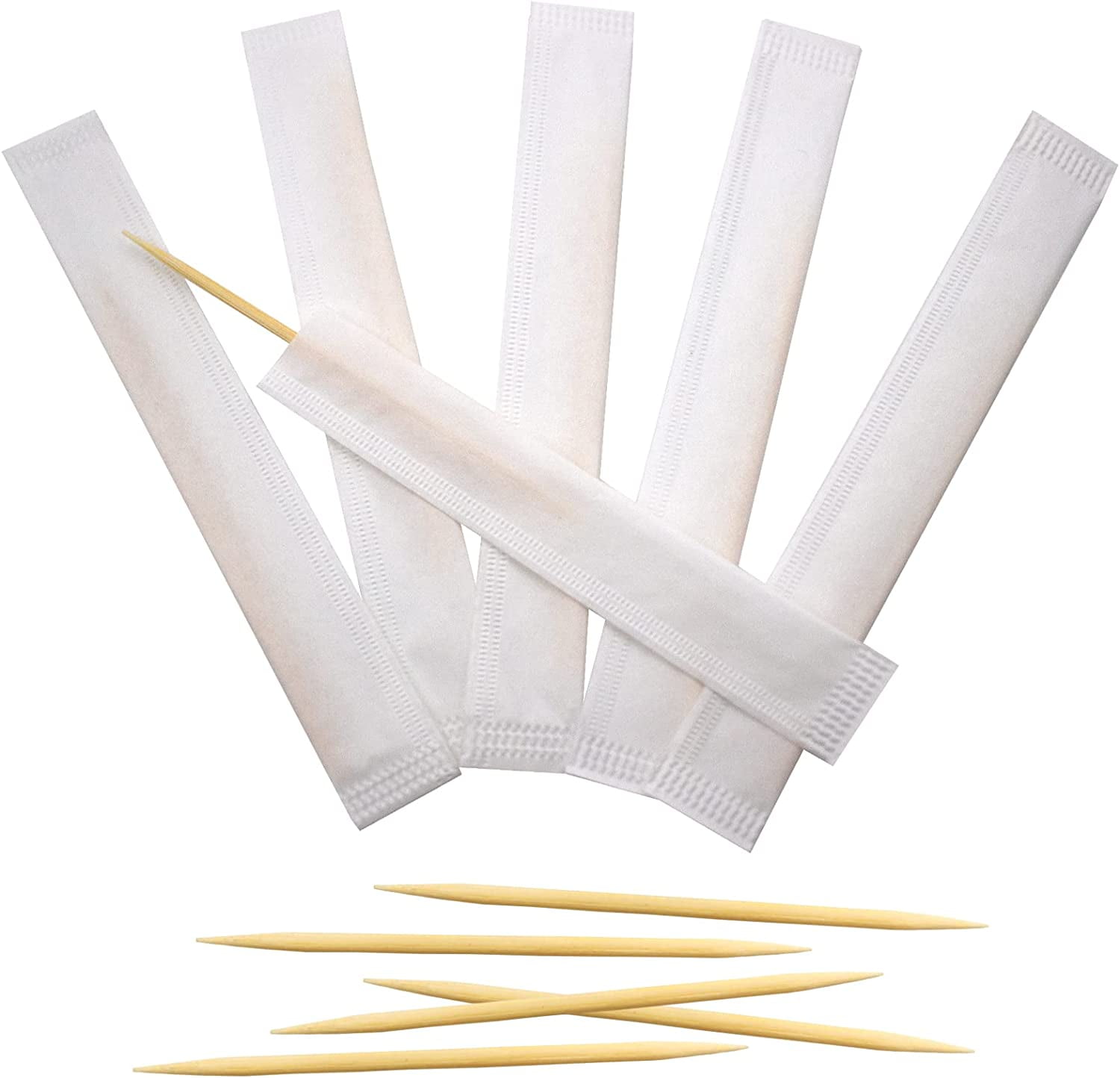 BLUE TOP Wood Bamboo Individually Paper Wrapped Toothpicks 2.5 Inch ...