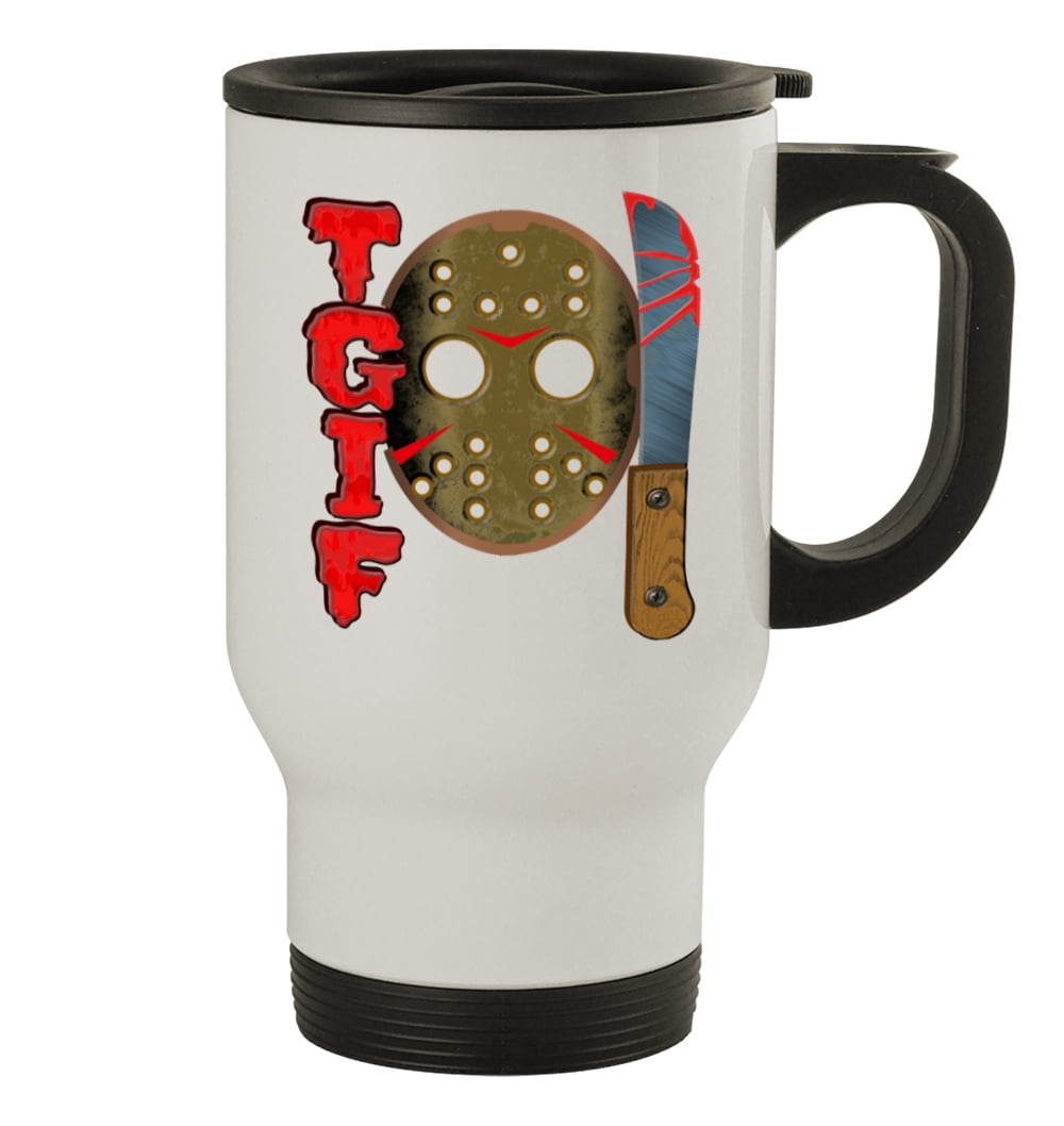 TGIF 13th #341 - Funny Humor 14oz White Travel Mug - Walmart.com