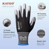 KAYGO Work Gloves, 12 Pairs, PU Coated Nylon, Lightweight, Breathable ...