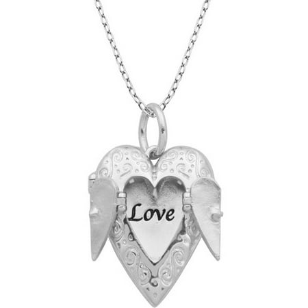 ONLINE - 3-Door Hinged Window Sterling Silver "Love" Heart Locket ...