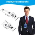 100Pcs Metal Badge Clips with Clear PVC Straps, Premium Double Hole ...