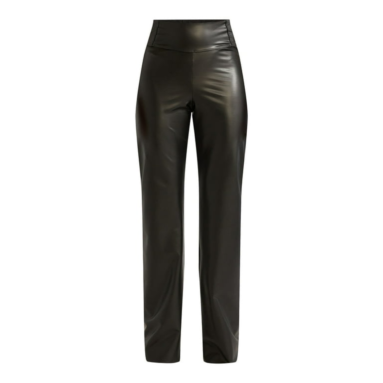 Bootcut Leather Pants Naked Wardrobe Croc Embossed Faux Leather Bootcut ...