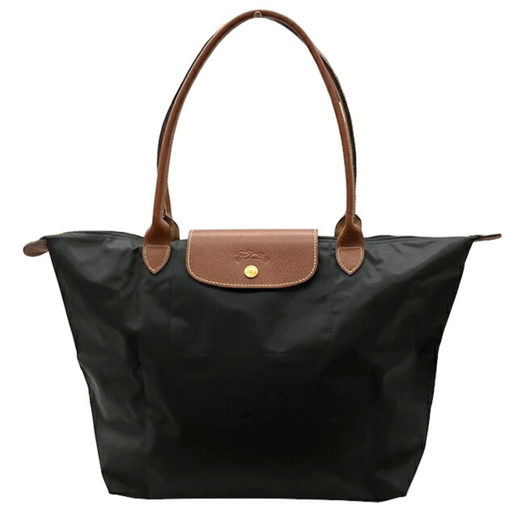 Pre-Owned LONGCHAMP Pliage Tote Bag 1899089001 Nylon Leather Black ...