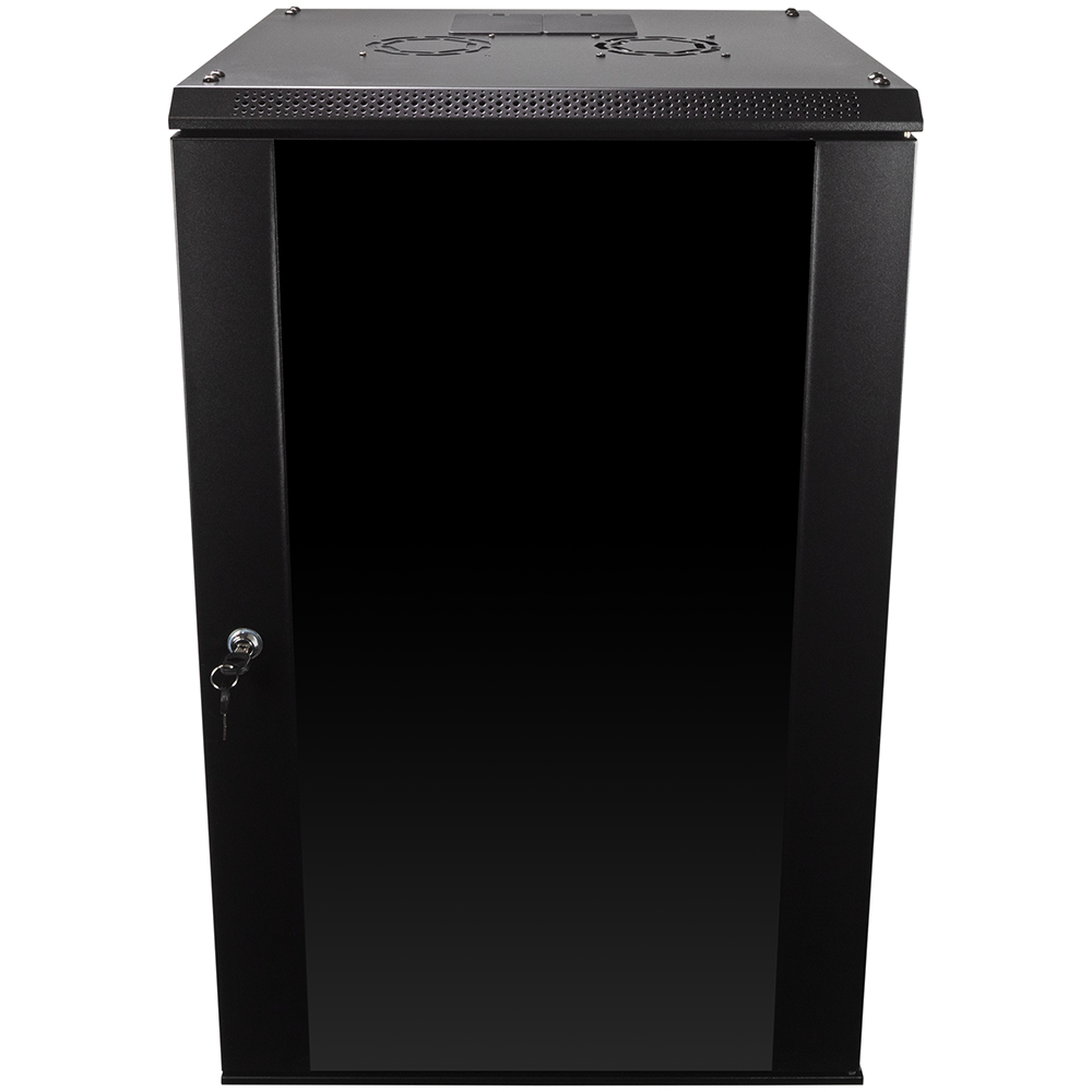 NavePoint 18U Wall Mount Network Server Cabinet Rack Enclosure Glass ...