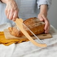 Wooden Serrated Bread Knife with Sharp Blade for Easy Slicing of Bread ...