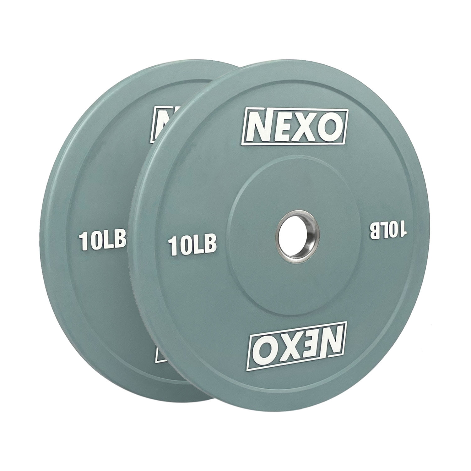 NEXO 10LB Rubber Bumper Plate Pair - Premium Matte Gray Finish 2x 10LB ...