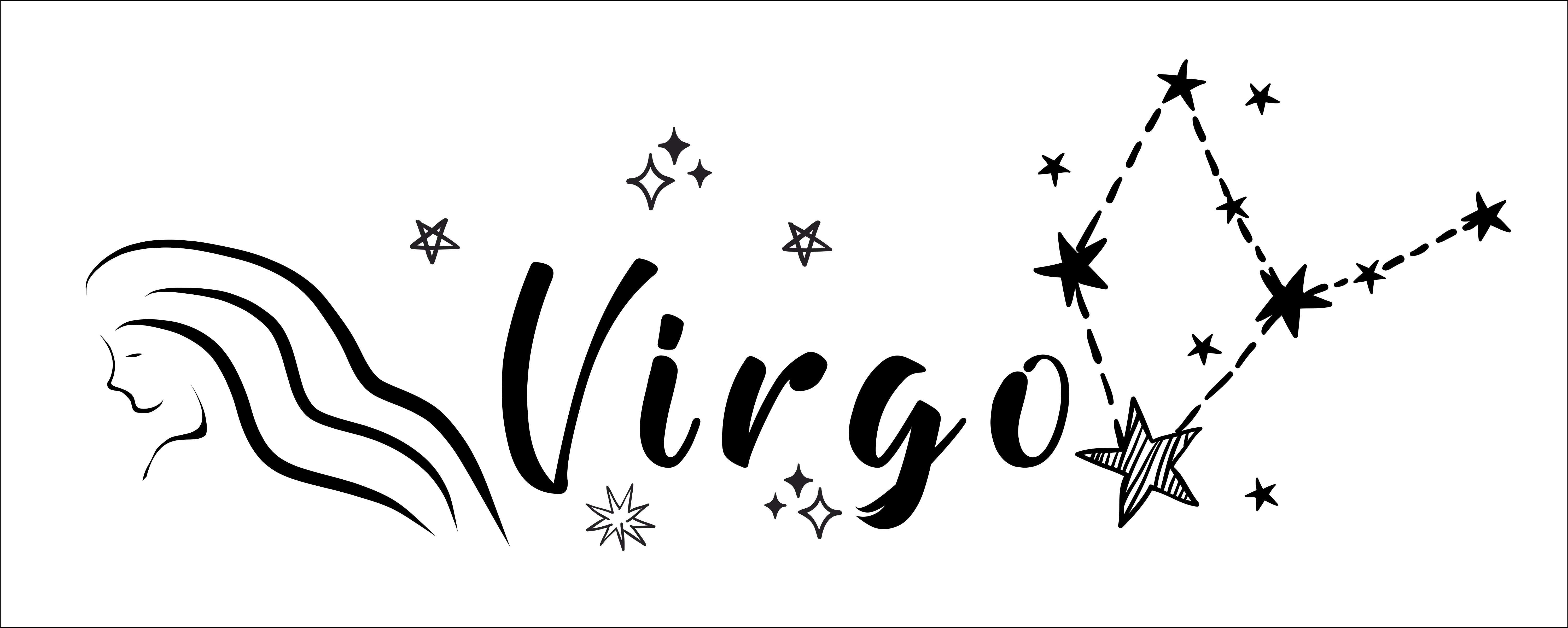 Virgo the Virgin with Zodiac Symbol Artwork for Living Room Vinyl Wall ...