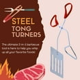 Steel Tong Turners, 14.2in (Pack of 2) Multipurpose BBQ Tong Spatula ...