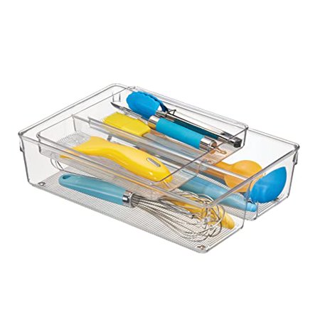 mDesign Stackable Kitchen Storage Drawer Organizer Bin with Top Nesting ...
